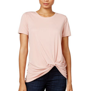 Bar III | Tops | Bar Iii Tie Front Tshirt Top Bronzed Rose | Poshmark